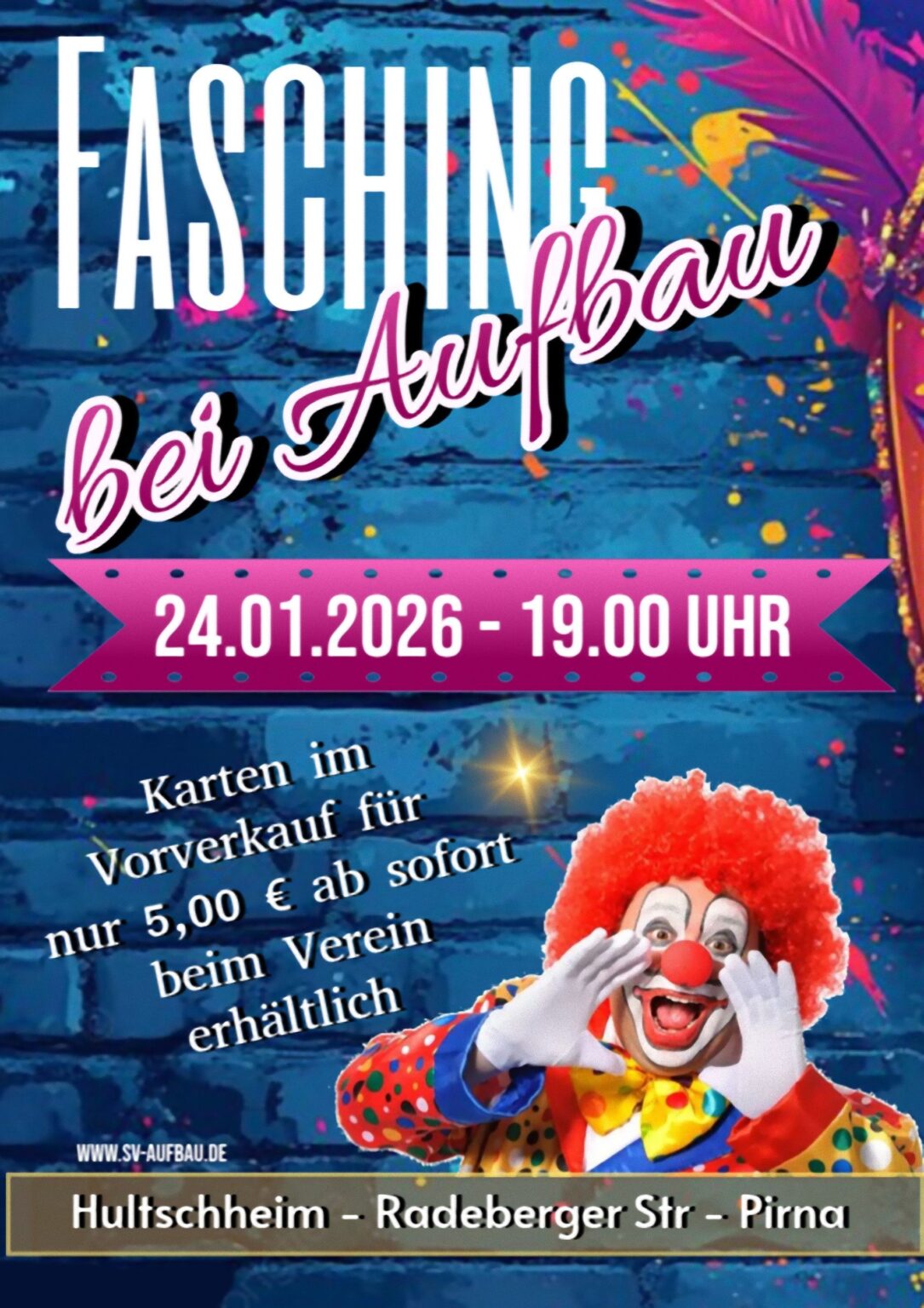 Fasching 2026: Termin merken! 🎉 – SV Aufbau Pirna-Copitz